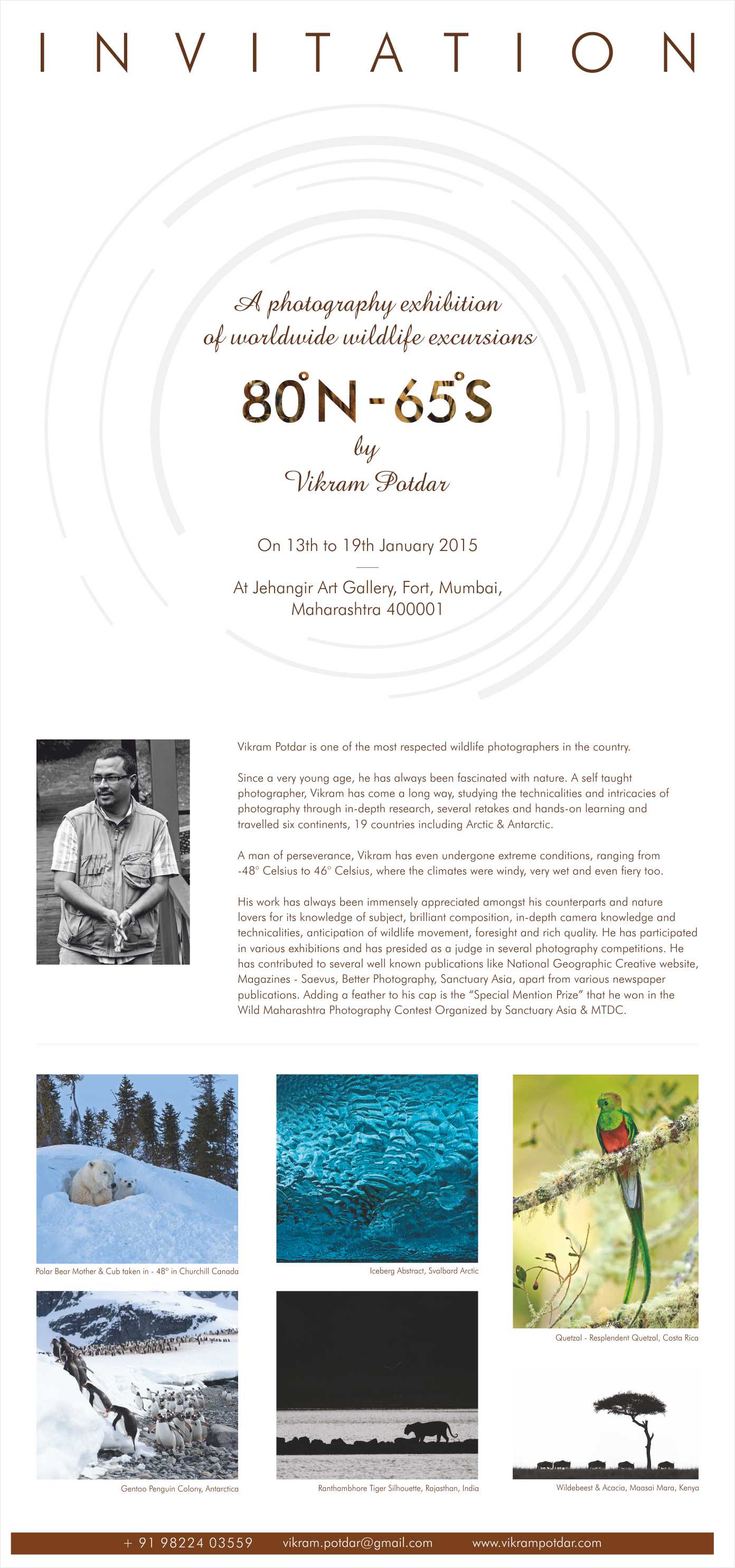Jehangir Art Gallery Exhibition | Vikram Potdar: Wildlife Photographer